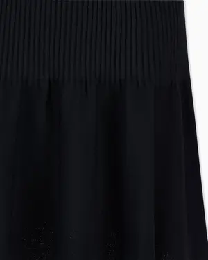 Armani Exchange Slim Fit Dress In Knitted Recycled Viscose - Black