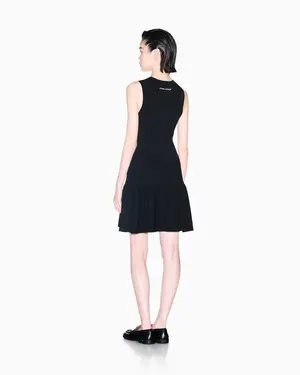 Armani Exchange Slim Fit Dress In Knitted Recycled Viscose - Black