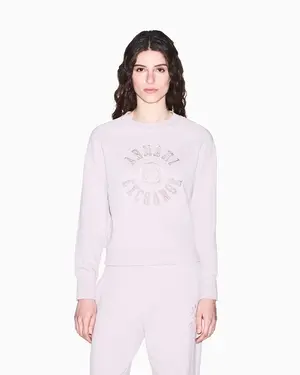 Armani Exchange Crewneck Sweatshirt In Textured French Terry