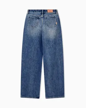 Armani Exchange Oversized Rigid Cotton Denim 5-pocket Jeans