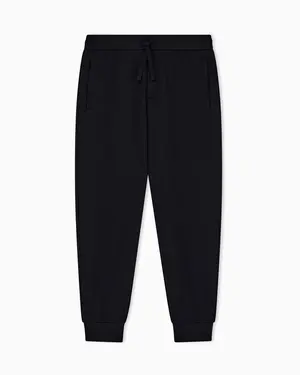 Armani Exchange Regular Fit Trousers In Stretch Jacquard Jersey - Black