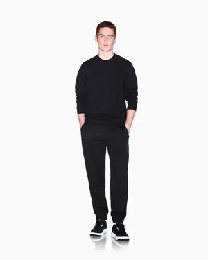 Armani Exchange Regular Fit Trousers In Stretch Jacquard Jersey