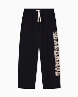 Armani Exchange Oversized Trousers In Cotton French Terry - Black