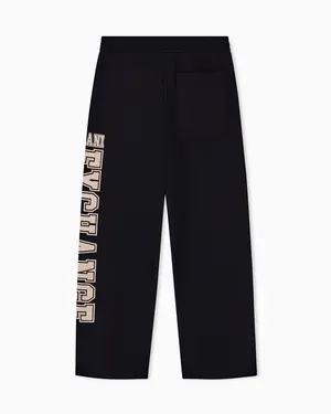Armani Exchange Oversized Trousers In Cotton French Terry - Black