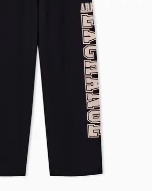 Armani Exchange Oversized Trousers In Cotton French Terry - Black