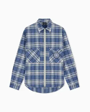 Armani Exchange Oversized Fit Shirt Cotton - Blue