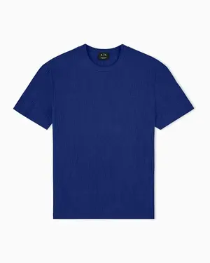 Armani Exchange Regular T-shirt In Mercerized Cotton Jersey - Blue