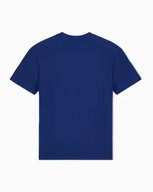 Armani Exchange Regular T-shirt In Mercerized Cotton Jersey - Blue