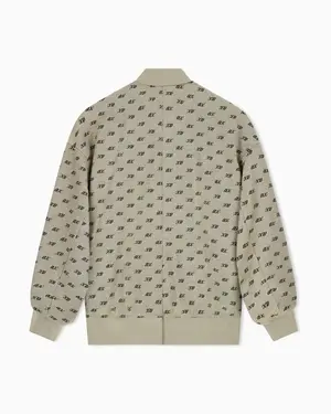 Armani Exchange Blouson Jacket Cotton Blend Allover Jacquard