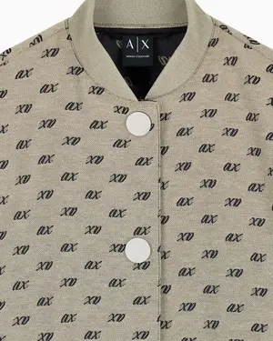 Armani Exchange Blouson Jacket Cotton Blend Allover Jacquard