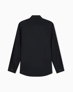 Armani Exchange Regular Fit Shirt In Cotton Jacquard - Black