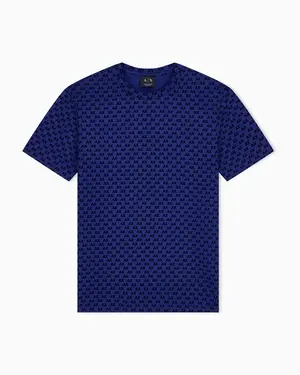 Armani Exchange Regular T-shirt In Cotton Jersey - Blue