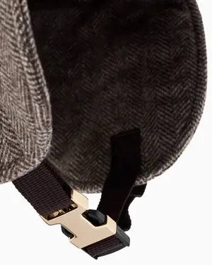 Armani Exchange Baseball Hat In Recycled Herringbone Wool Blend
