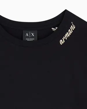 Armani Exchange Regular T-shirt In Cotton Jersey - Black