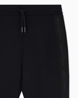 Armani Exchange Regular Fit Trousers Bonded Stretch Cotton Jersey