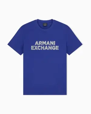 Armani Exchange Regular T-shirt In Cotton Jersey - Blue