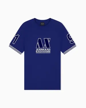 Armani Exchange Regular T-shirt In Cotton Jersey - Blue