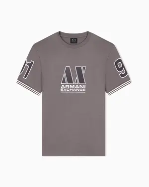 Armani Exchange Regular T-shirt In Cotton Jersey - Brown