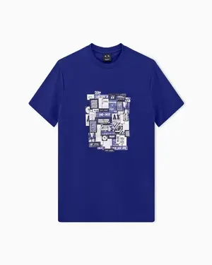 Armani Exchange Regular T-shirt In Cotton Jersey - Blue