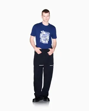 Armani Exchange Regular T-shirt In Cotton Jersey - Blue