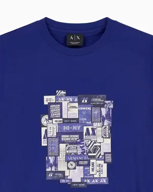 Armani Exchange Regular T-shirt In Cotton Jersey - Blue