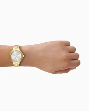 Armani Exchange Two-hand Gold-tone Stainless Steel Watch