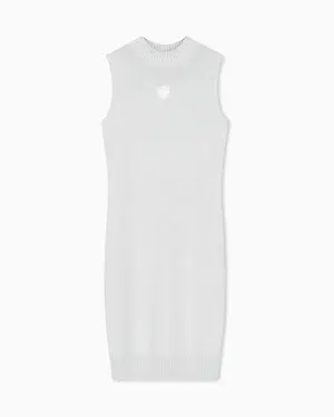 Armani Exchange Slim Fit Dress In Knitted Cotton - Grey