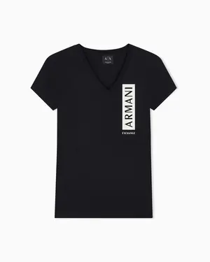 Armani Exchange Slim Fit T-shirt In Cotton Jersey - Black