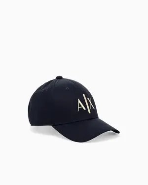 Armani Exchange Baseball Hat In Cotton Twill - Black