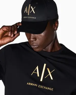 Armani Exchange Baseball Hat In Cotton Twill