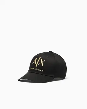 Armani Exchange Cotton Twill Baseball Cap - Black
