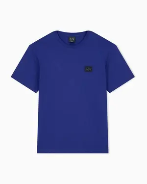 Armani Exchange Regular T-shirt In Cotton Jersey - Blue