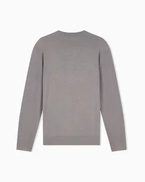 Armani Exchange Regular Fit Pullover In Lyocell And Wool With Rib Details