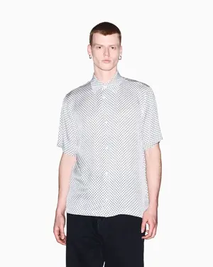 Armani Exchange Oversized Fit Shirt In Eco-viscose Twill - White