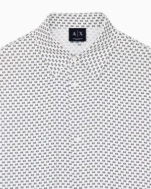 Armani Exchange Oversized Fit Shirt In Eco-viscose Twill - White