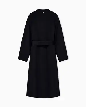 Armani Exchange Coat In Recycled Double Face Viscose