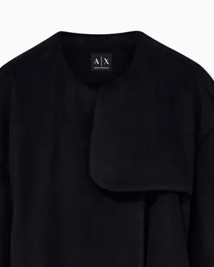 Armani Exchange Coat In Recycled Double Face Viscose