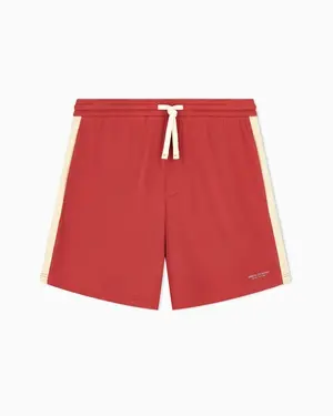 Armani Exchange Regular Fit Shorts In Stretch Modal Jersey - Red