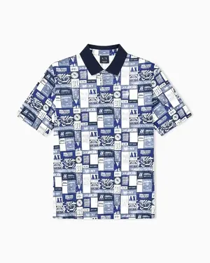 Armani Exchange Regular Fit Polo Shirt In Cotton Jersey - Patterned