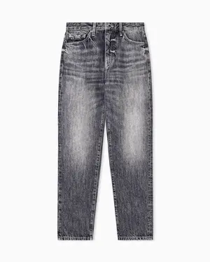 Armani Exchange Oversized Fit 5 Pockets Denim Pant In Rigid Cotton - Grey