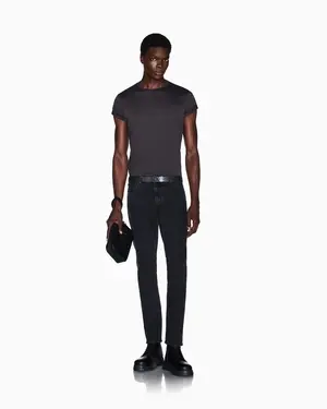 Armani Exchange Slim Fit 5 Pockets Pant In Denim Stretch Washed