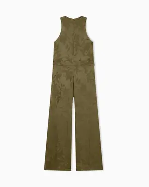 Armani Exchange Elegant Jacquard Viscose Jumpsuit With Belt