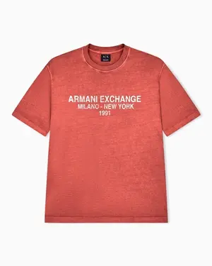 Armani Exchange Regular T-shirt Garment-dyed Cotton Jersey