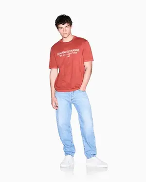 Armani Exchange Regular T-shirt Garment-dyed Cotton Jersey
