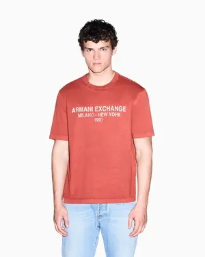 Armani Exchange Regular T-shirt Garment-dyed Cotton Jersey