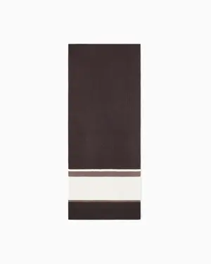 Armani Exchange Knitted Scarf In Virgin Wool Blend - Brown