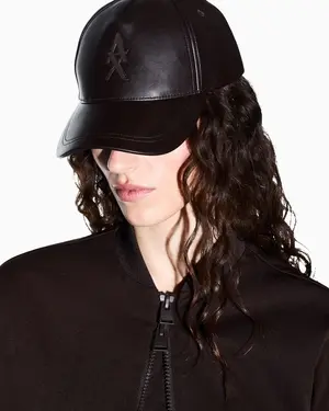 Armani Exchange Baseball Hat With Regular Fit In Eco Leather