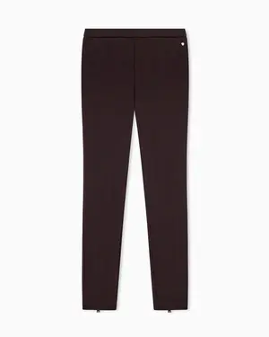 Armani Exchange Slim-fit Leggings In Heavy Rib Jersey - Brown