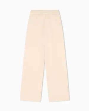 Armani Exchange Regular Fit Trousers In Viscose Scuba - Beige
