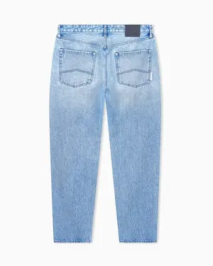 Armani Exchange Oversized Fit 5 Pockets Denim Pant In Washed Cotton